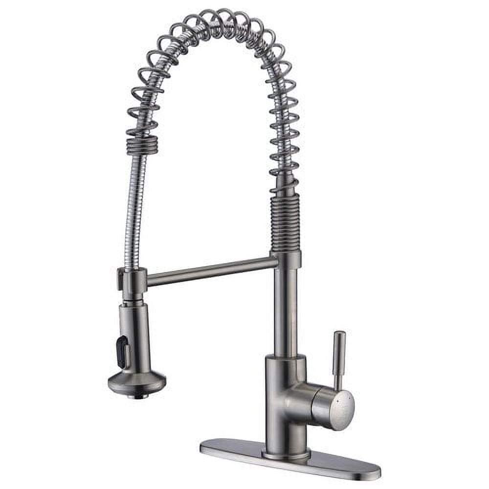 Anzzi KF-AZ1673BN Eclipse Single Handle Pull-Down Sprayer Kitchen Faucet in Brushed Nickel ...