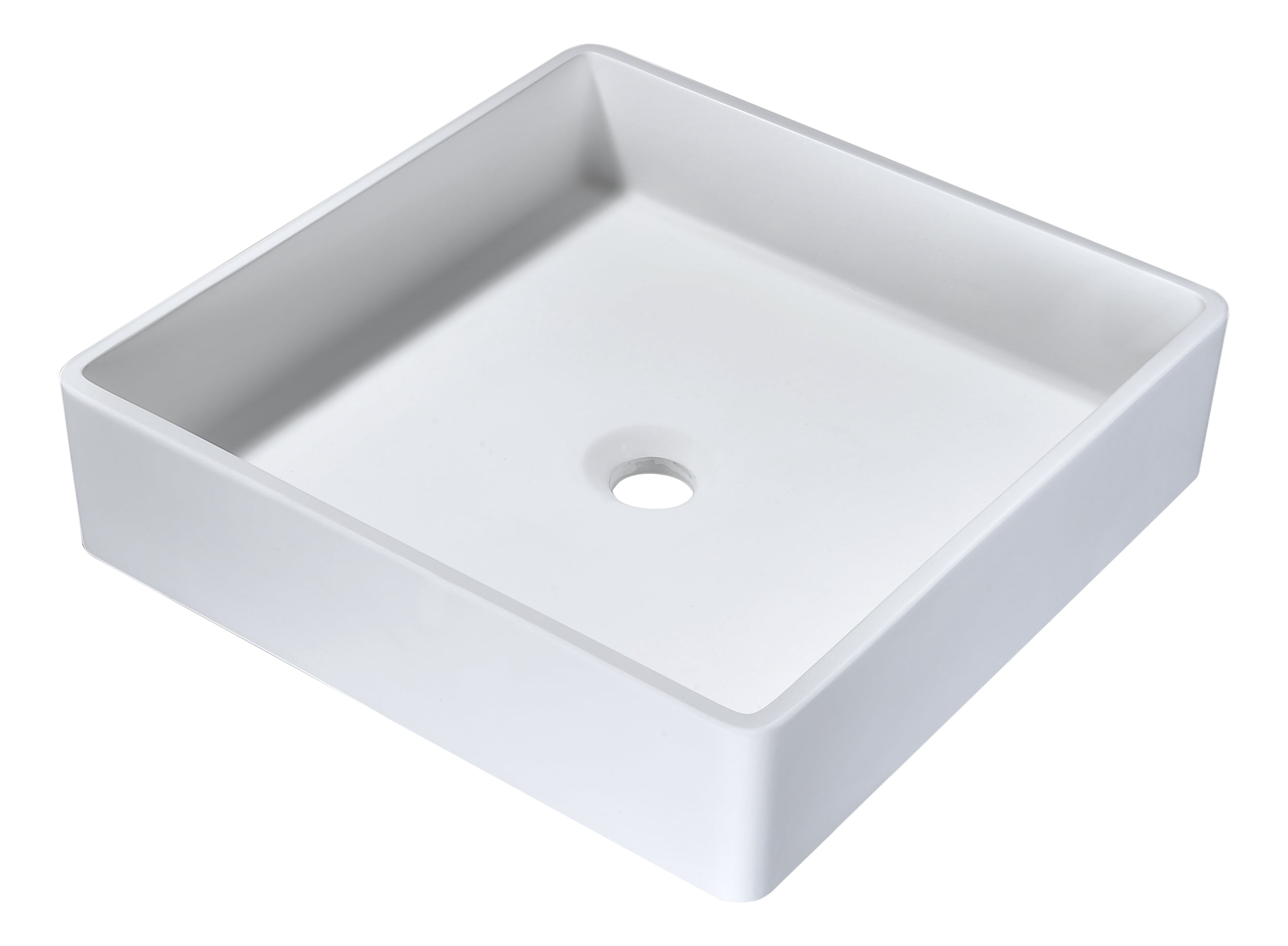 Anzzi Ls-Az8239 Matimbi 15-3/4" Square Solid Surface Vessel Bathroom ...