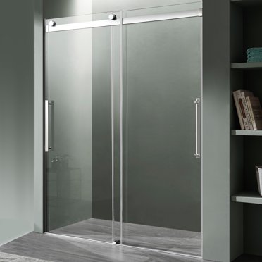 DreamLine Enigma-X 56-60 in. W x 76 in. H Fully Frameless Sliding Shower Door in Polished ...