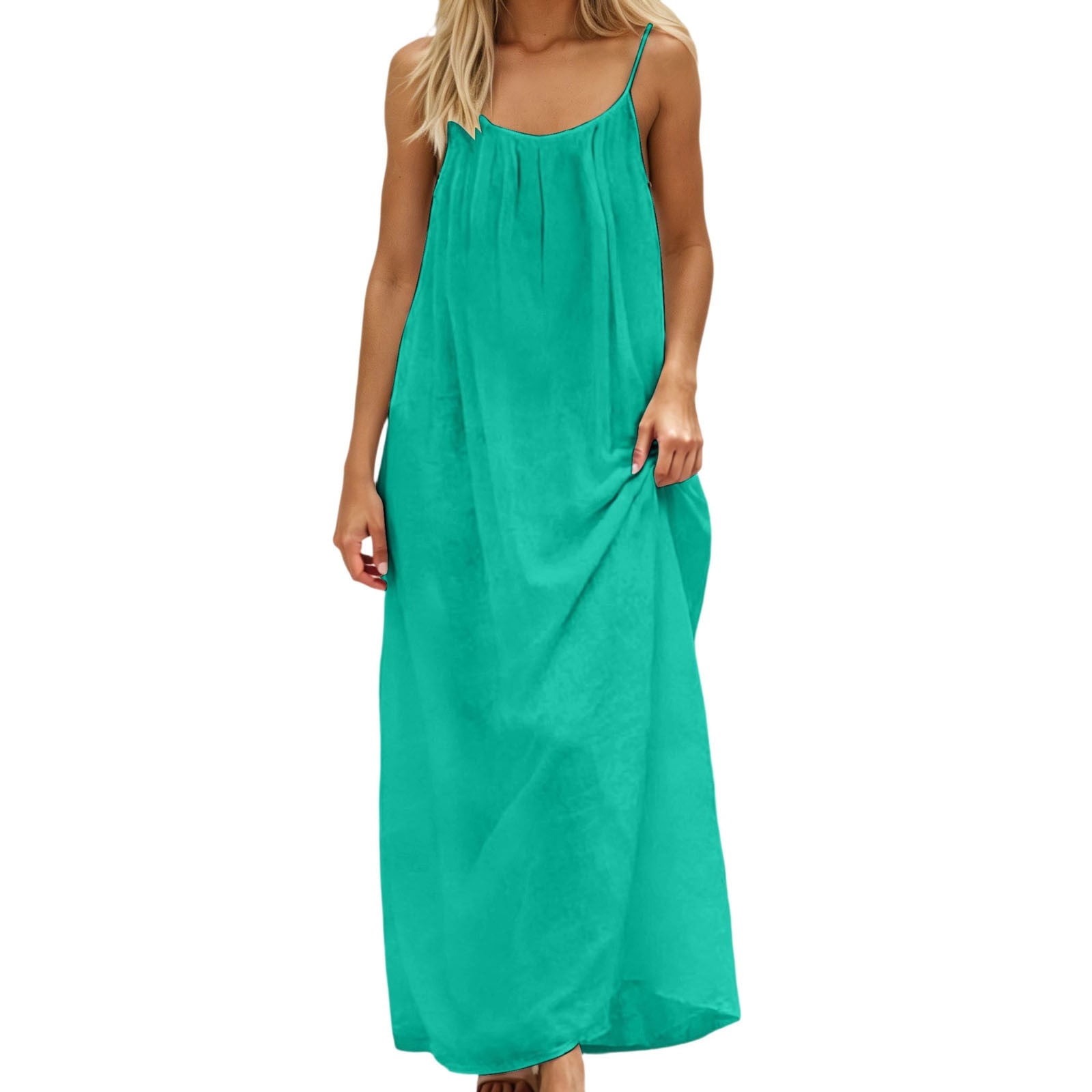 AoDai Lady's backless halter-neck dress, casual home wear, solid-color ...