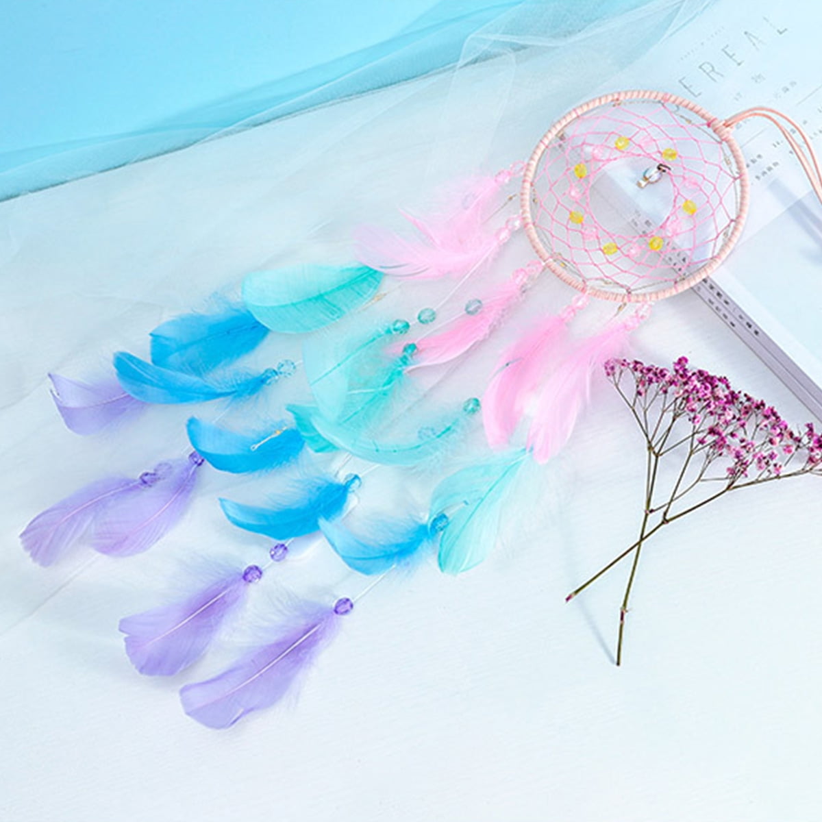 Ghojet Dream Catcher Wall Decor Handmade Dream Catcher with LED Lights ...