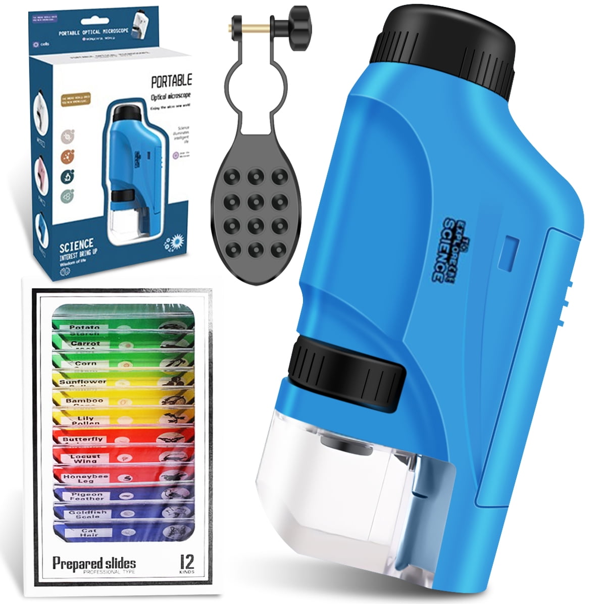 Ghojet Pocket Microscope 60-120x Miniature Electron Microscope with LED ...