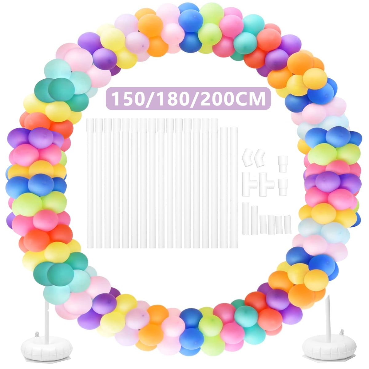 Ghojet Round Balloon Arch Kit, Removable Easy to Carry 150/180/200cm ...
