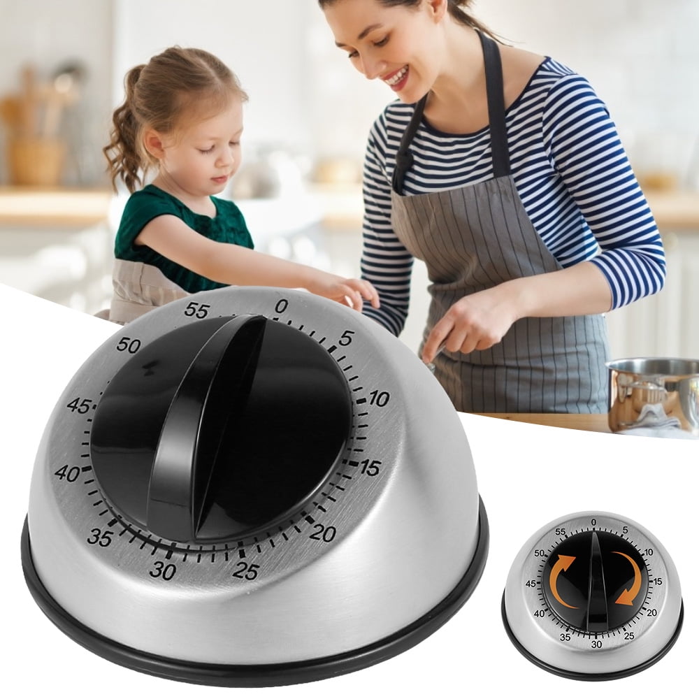 Ghojet Stainless Steel Kitchen Timer 60 Minutes Mechanical Winding Time ...
