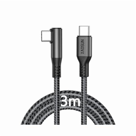 AoVoTo USB C to USB C Cable 10FT, 3m Right Angle Fast Charging Cable ...