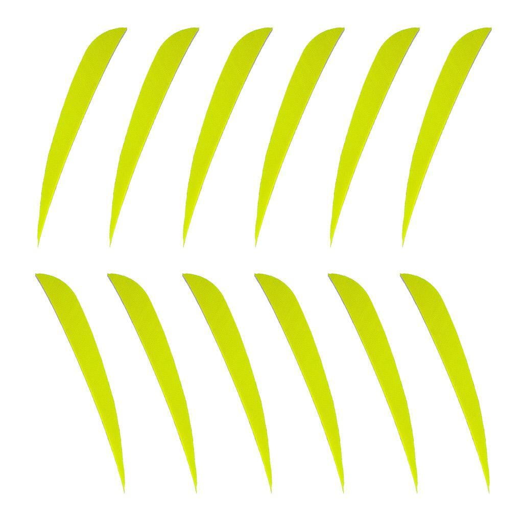 Aoanydony 12pcs 3inch Turkey Feathers Fletchings Vanes Fluores Yellow 3 ...