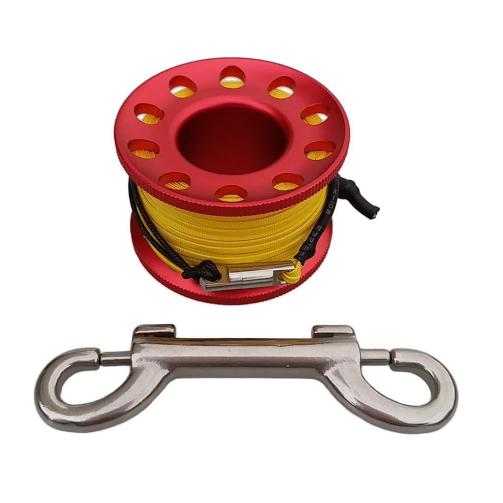 Aoanydony 15m Diving Aluminum Alloy Spool Finger Reel with Snap Hook ...