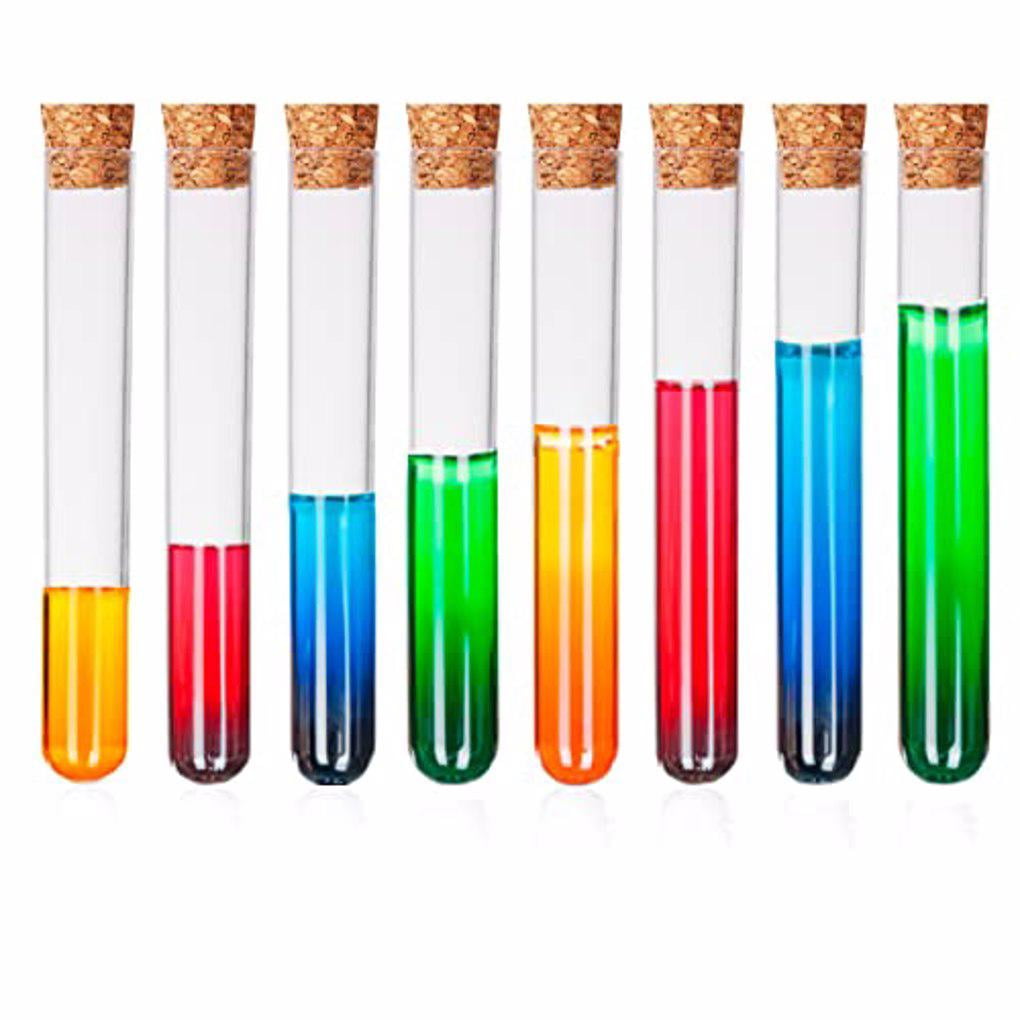 Aoanydony 8Pcs Test Tubes with Corks Caps Clear Plastic Laboratory Tube ...