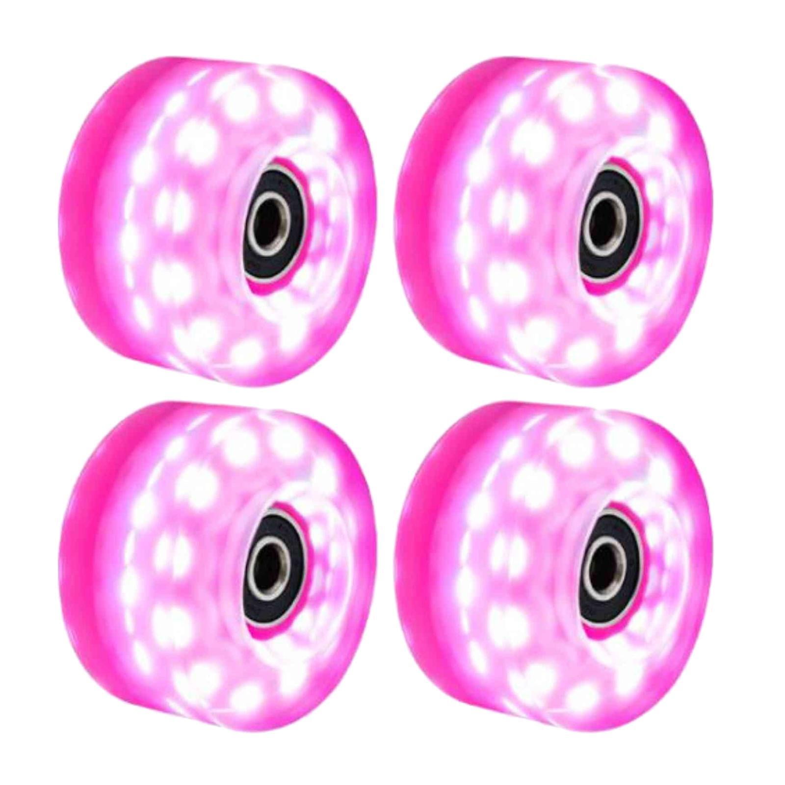 Aoanydony Luminous Quad Roller Skate Wheels Light Up LED Bearings ...