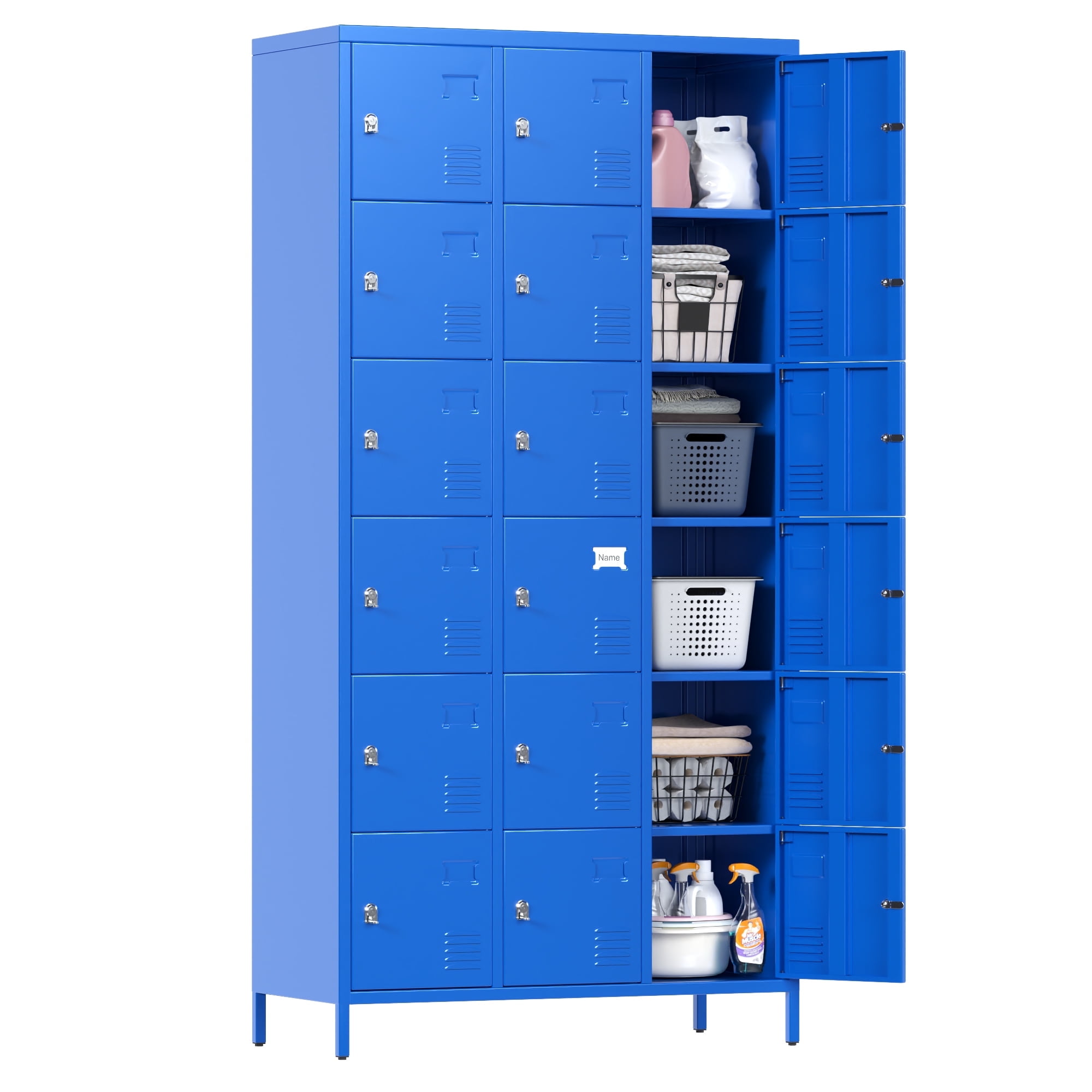 Aobabo 18 Doors Metal Storage Locker for Employees, Storage Locker for ...