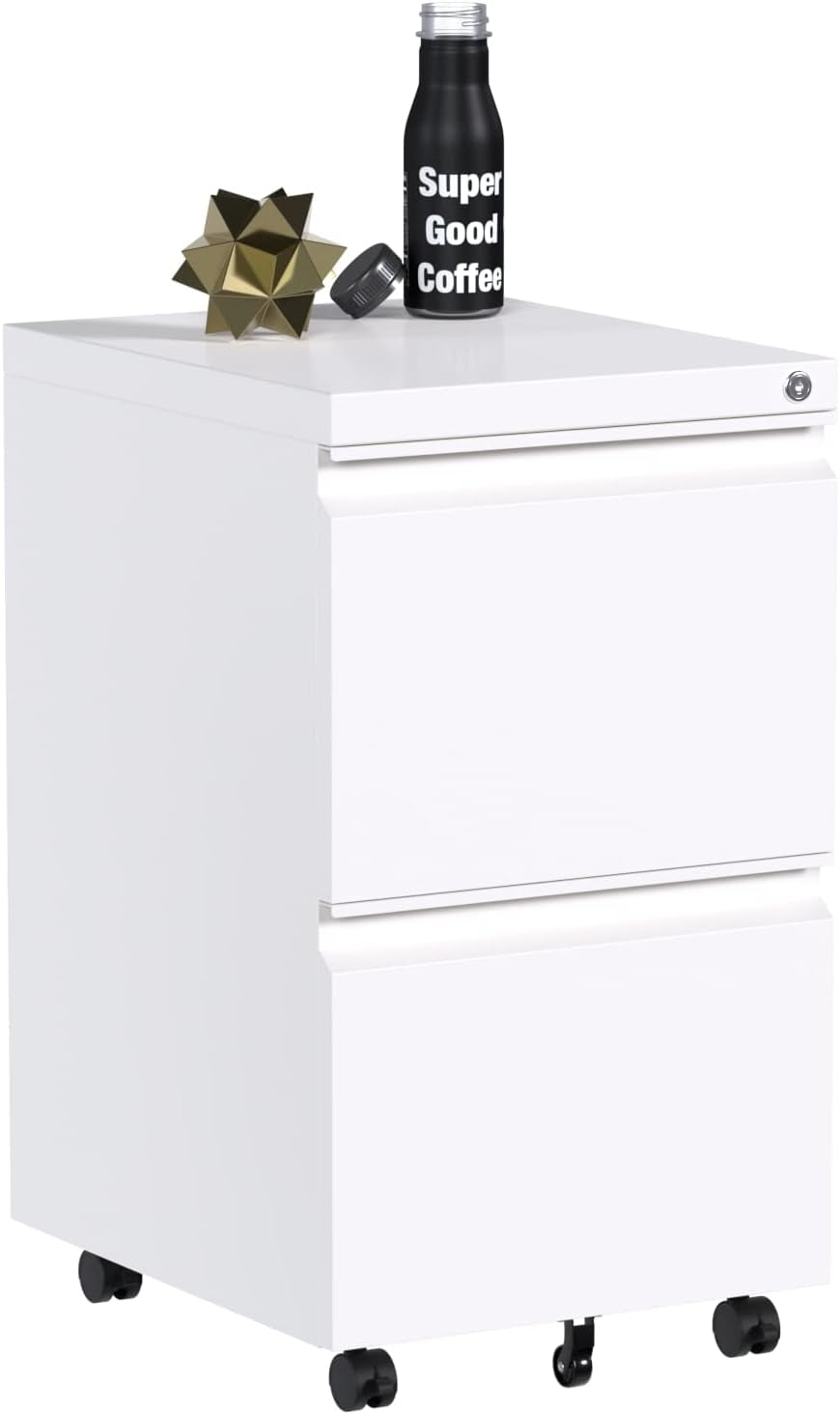 Aobabo 2 Drawer Locking Filing Cabinet, Mobile File Cabinet,Suitable ...
