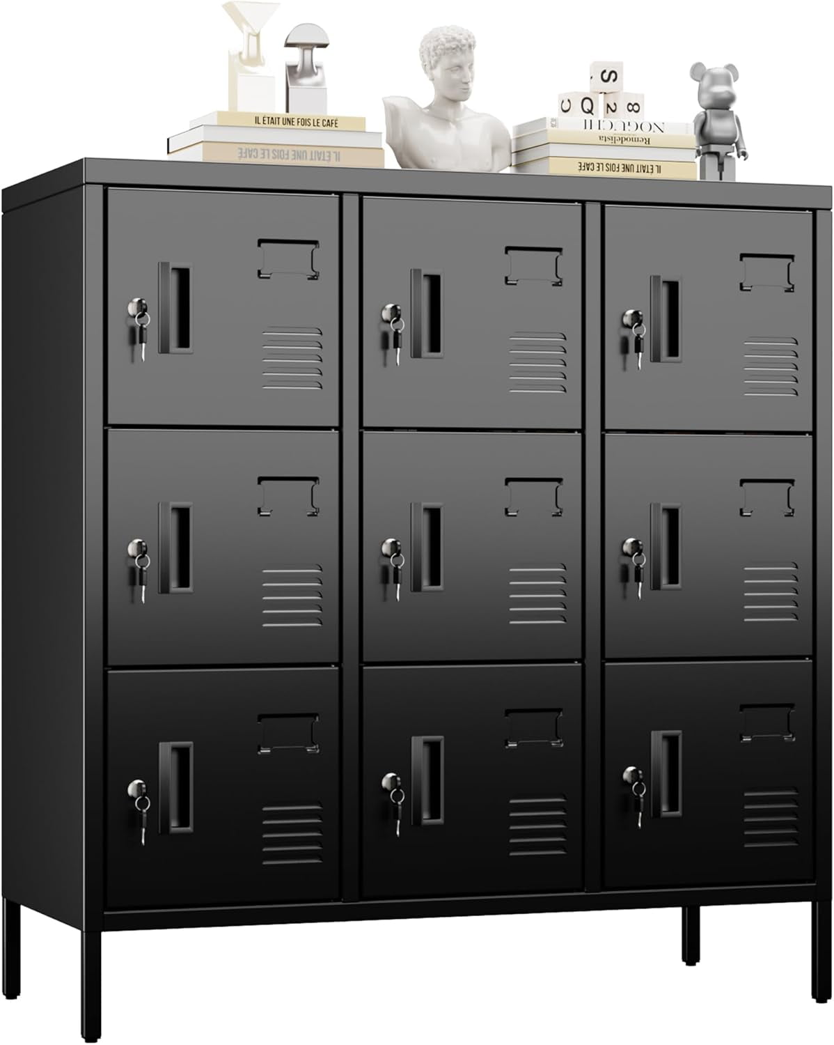 Aobabo 9 Doors Steel Storage Locker Cabinet for Employees, Metal Locker ...
