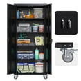 Aobabo Heavy Duty Metal Storage Garage Cabinet with Lock, Wheels ...