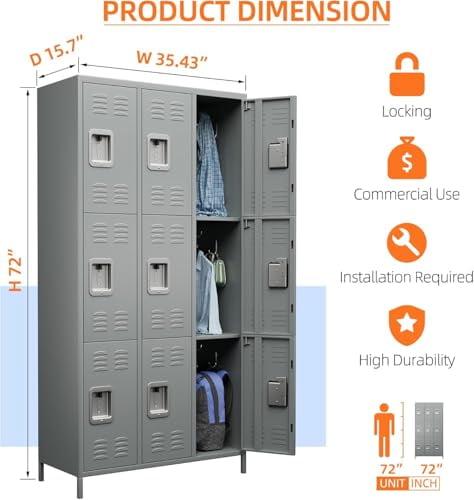 Aobabo Metal Lockers for Employees School Office Gym Home lockers ...