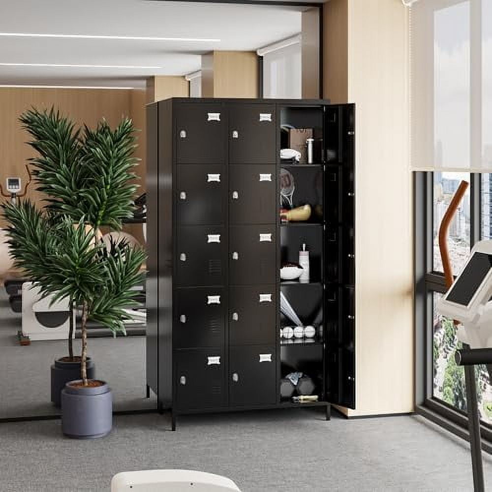 Aobabo Metal Office Storage Lockers 15 Door Lockable Locker, 72 Inch ...