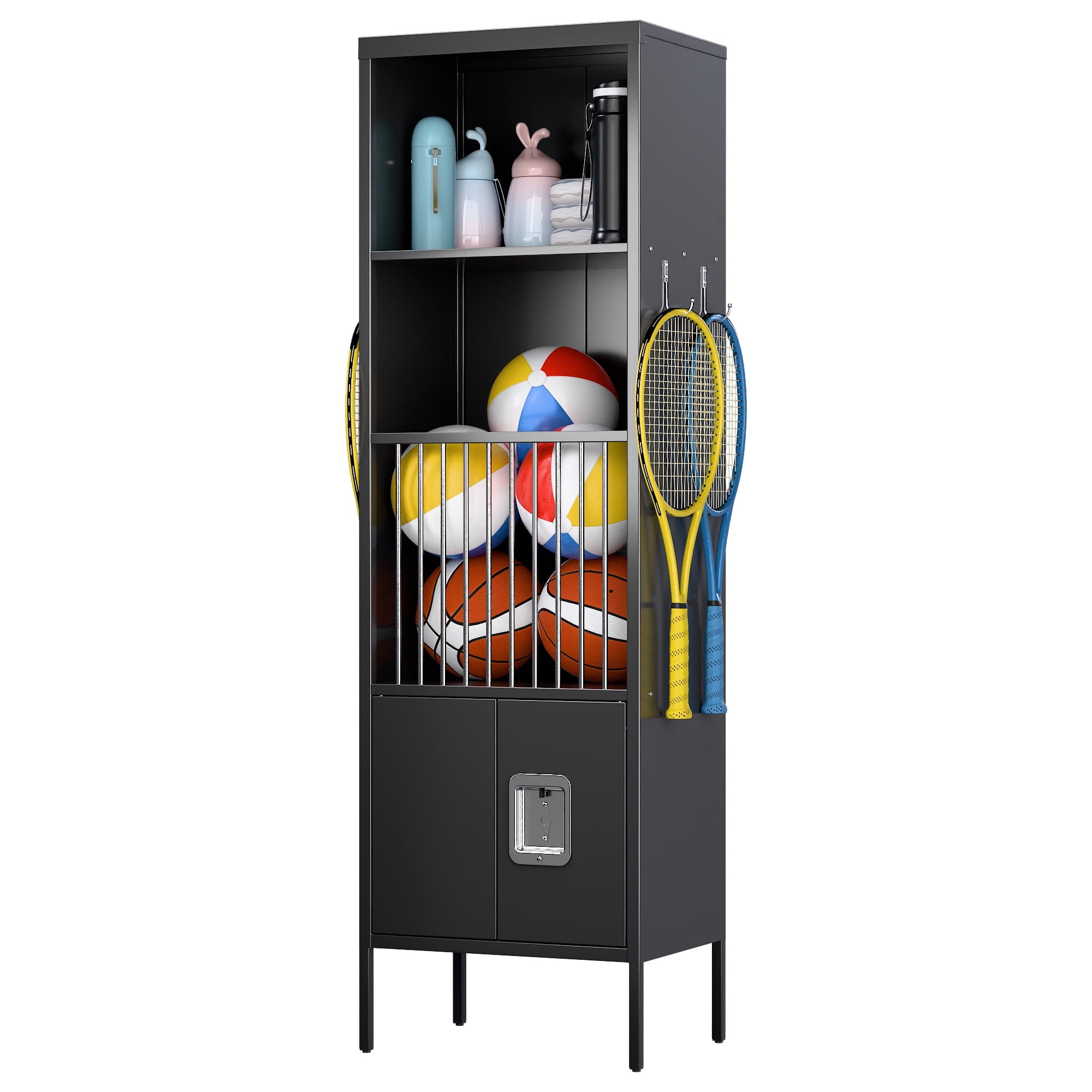 Aobabo Metal Sports Fence Locker for Gym,School,Balls Storage Locker ...