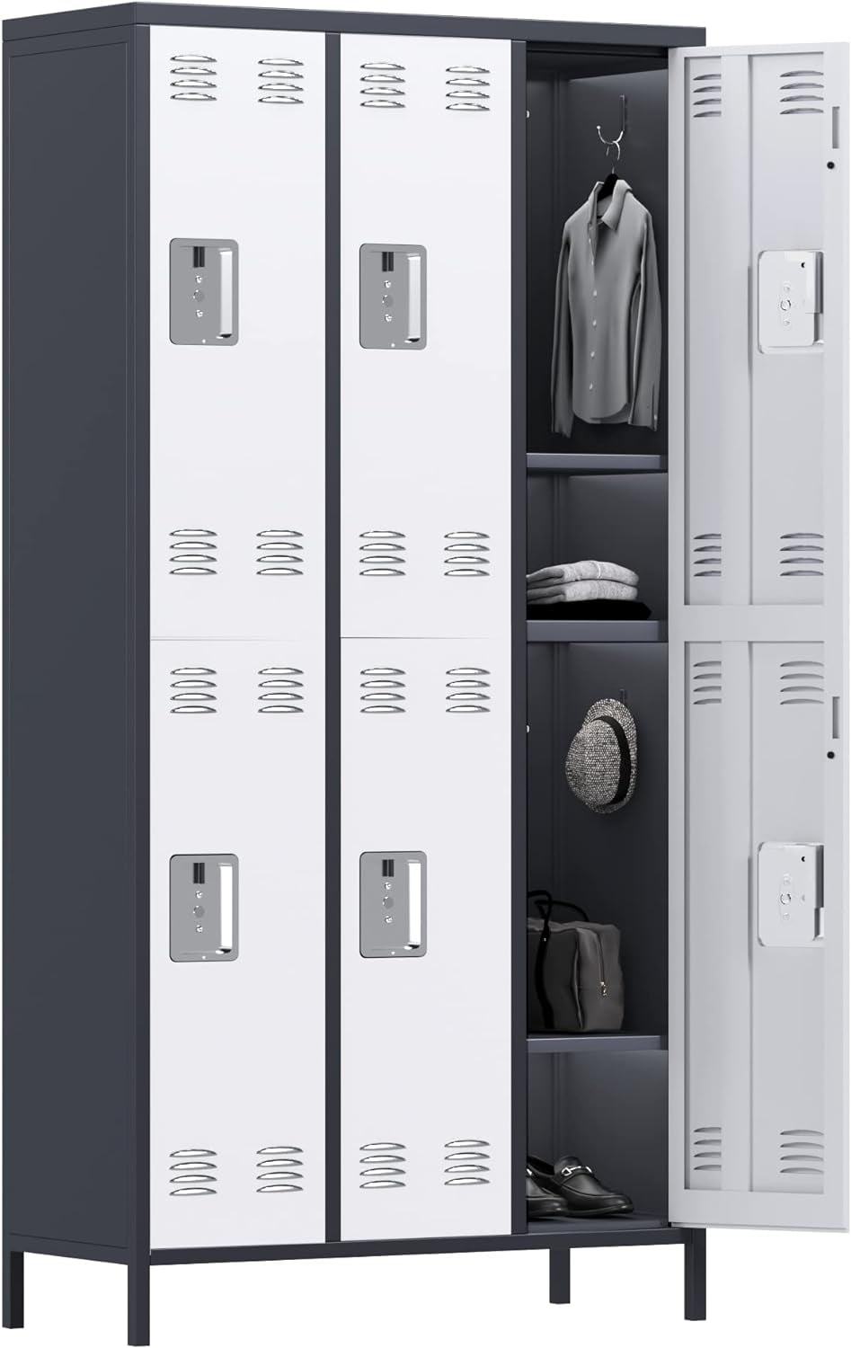 Aobabo Metal Storage Locker for Office Gym Bedroom Dormitory,6 Doors ...