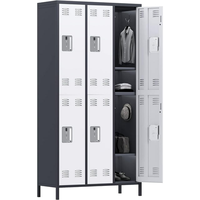 Aobabo Metal Storage Locker for Office Gym Bedroom Dormitory,6 Doors ...