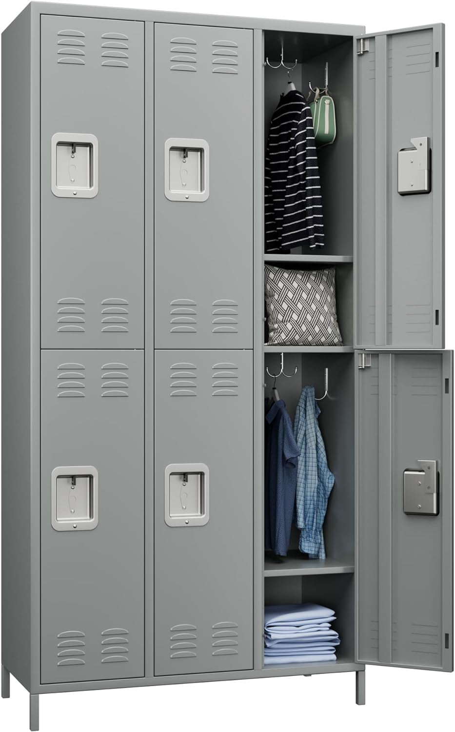 Aobabo Metal Storage Locker for Office Gym Bedroom Dormitory, 6 Doors ...