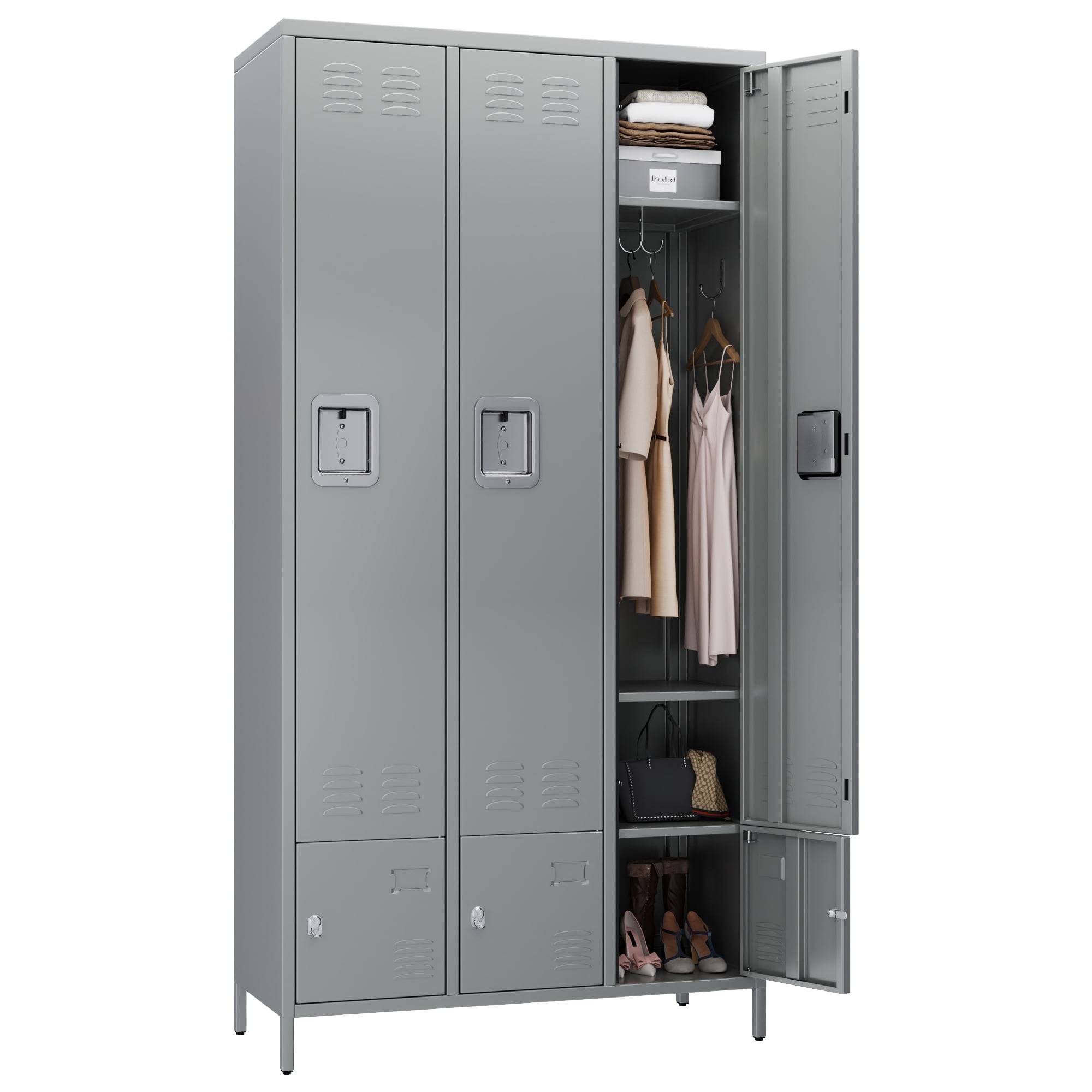 Aobabo Metal Storage Lockers for Employees, Steel Locker Cabinet with 6 ...