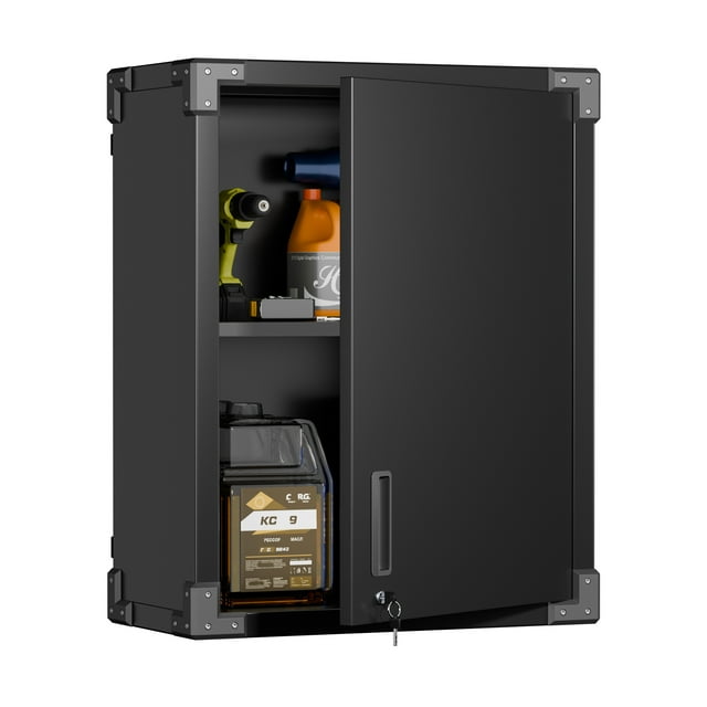 Aobabo Metal Wall Cabinet with Door, Lock and Adjustable Shelf, Metal ...