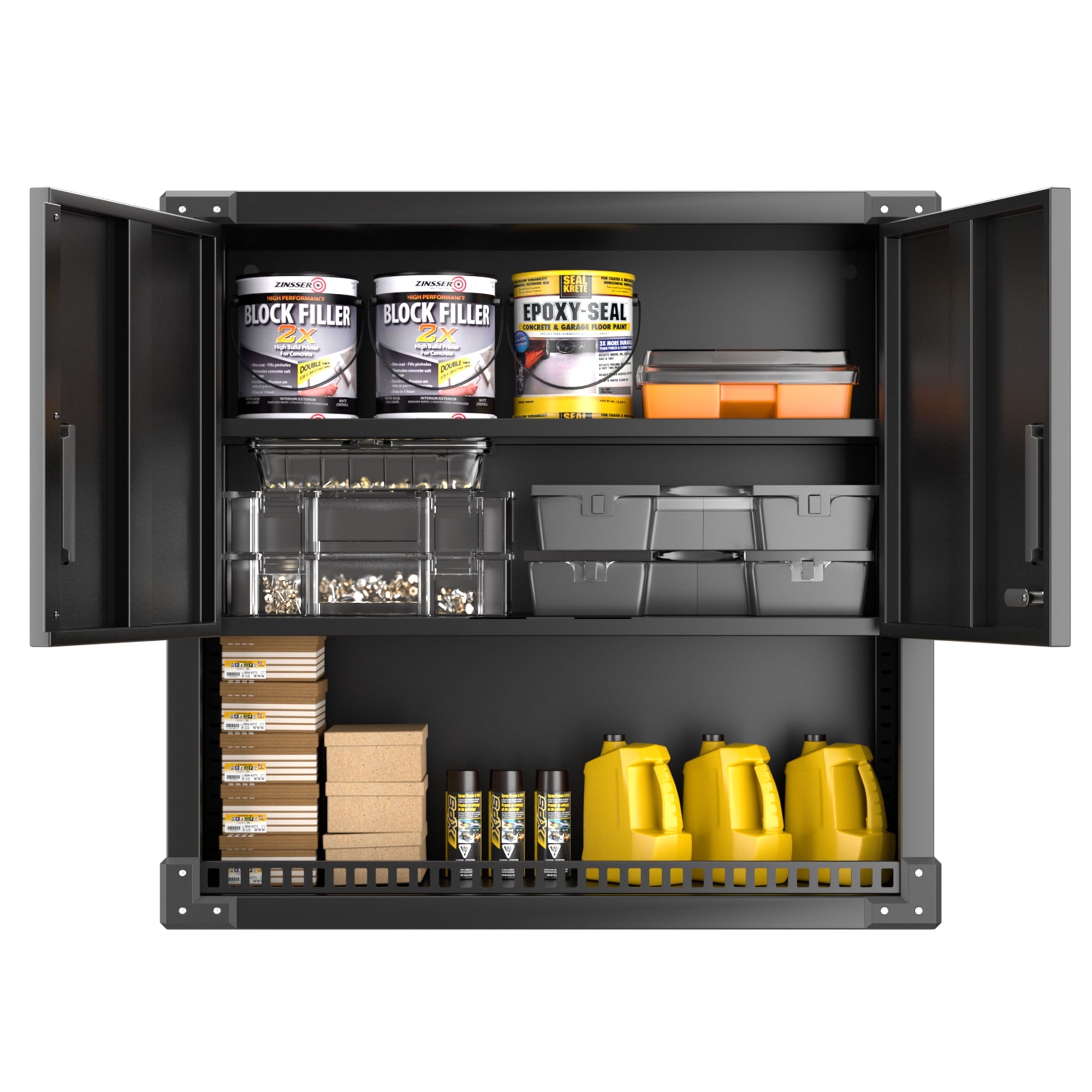 Aobabo Steel Wall Storage Cabinet with Lock, Shelf, Drawer for Garage ...