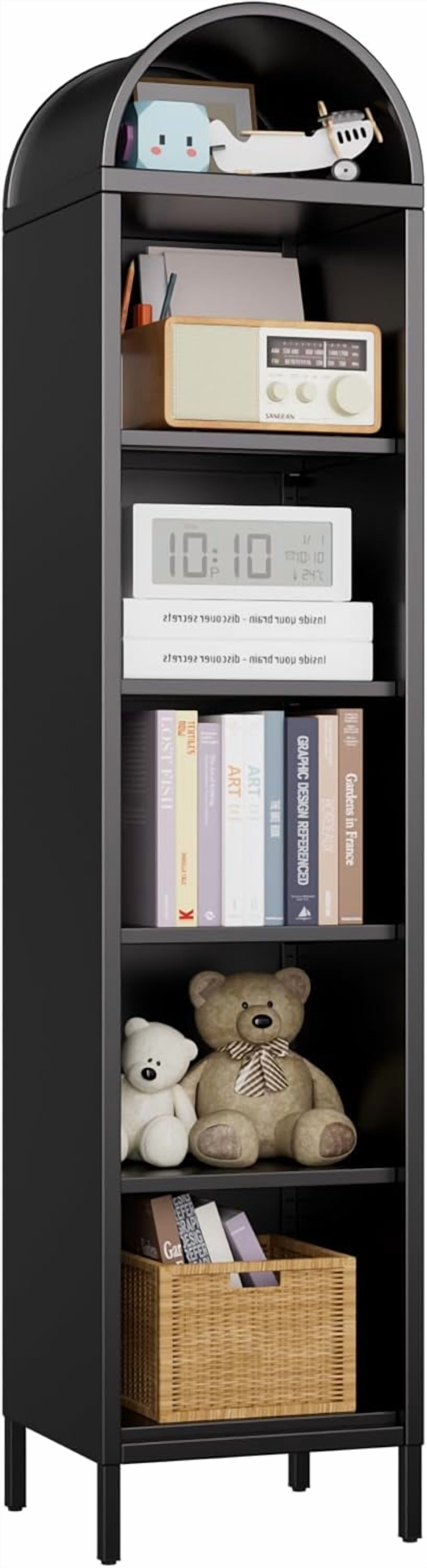 Aobabo Tall Narrow Arched Bookshelf, 72.8" H Metal Arch Display ...