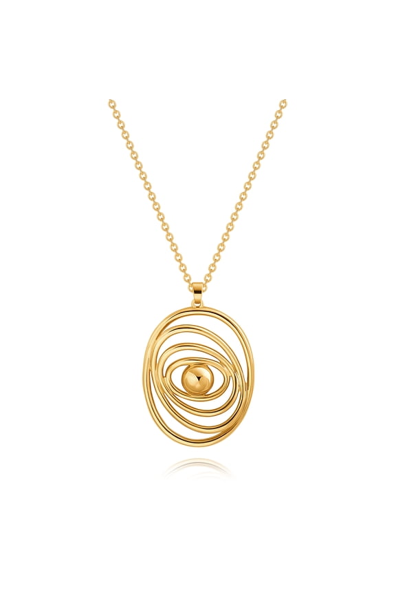 Gold Circle Pendant Necklace