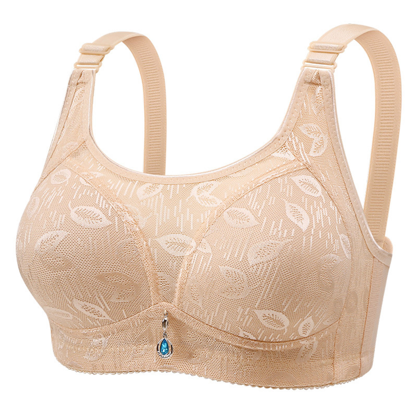 Aobny 2025 Bras for Women's Plus Nylon No Wire Beige Brassieres ...