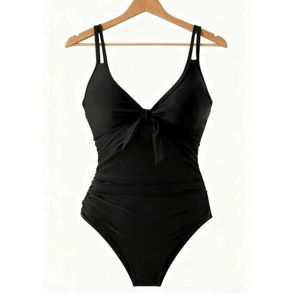 Aobny Bathing Suit Monokini Tummy Control Modest Women Swimsuit Black ...