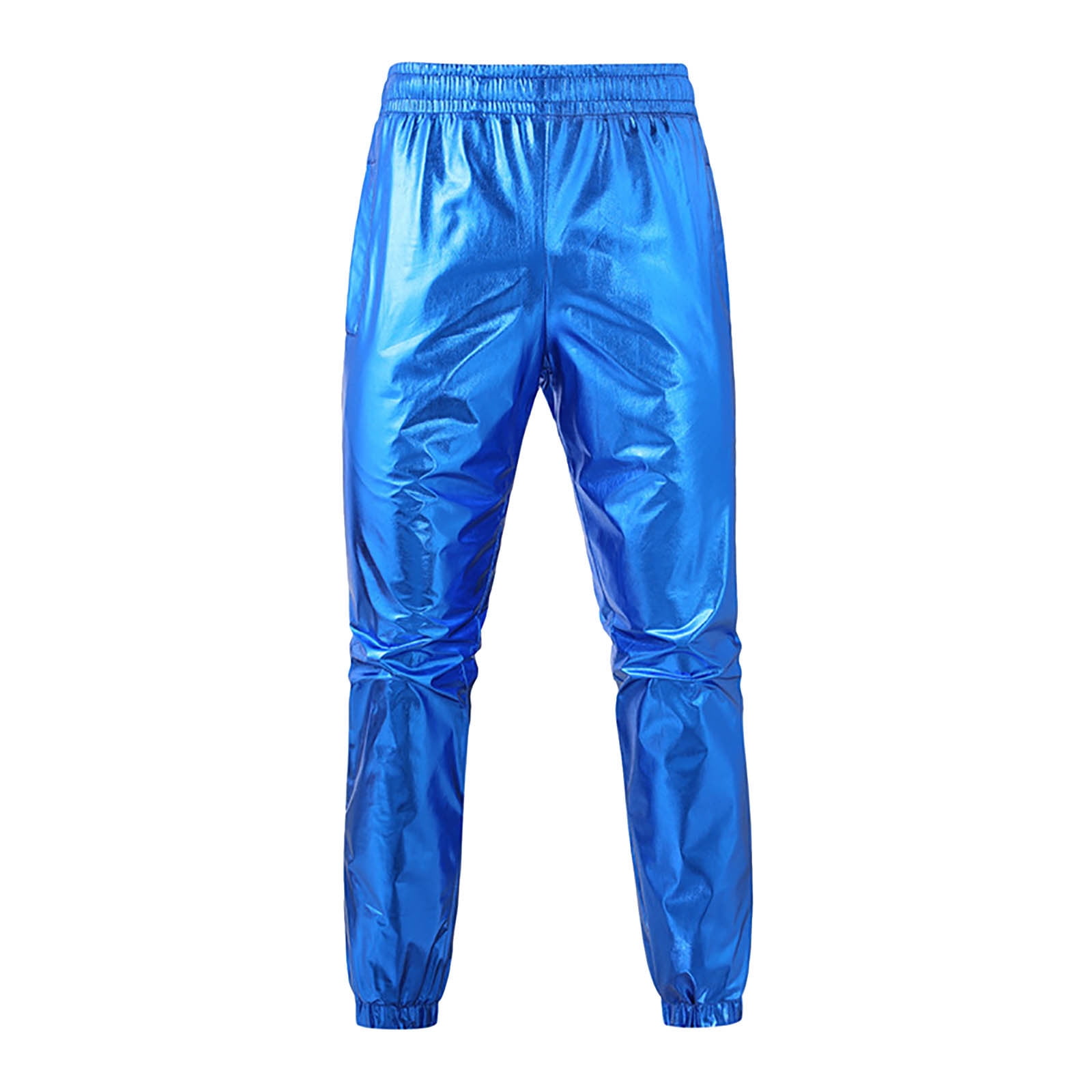 Aobny Big and Tall Men Joggers Disco Baggy Blue Jogger Long Loose ...