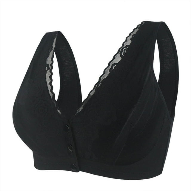 Aobny Black Fancy Bras for Women's Plus Plus Size Nylon Brassieres Lace ...