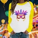 Aobny Carnival Women Blouse Plus Size Oversized Blouses Yellow Long ...