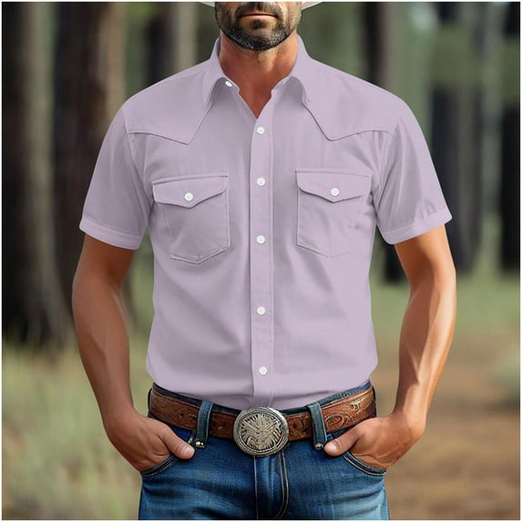 Aobny Collared Oversized Tshirts for Men Pink Pocket Fishing Short ...