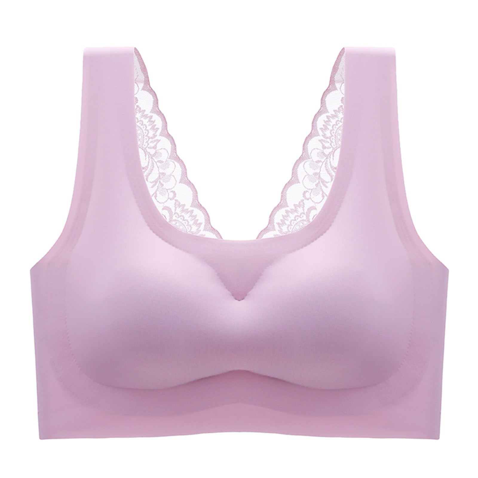 Aobny Comfortable Bras for Women Lace Pink Lift Bralette S-3XL Nylon ...