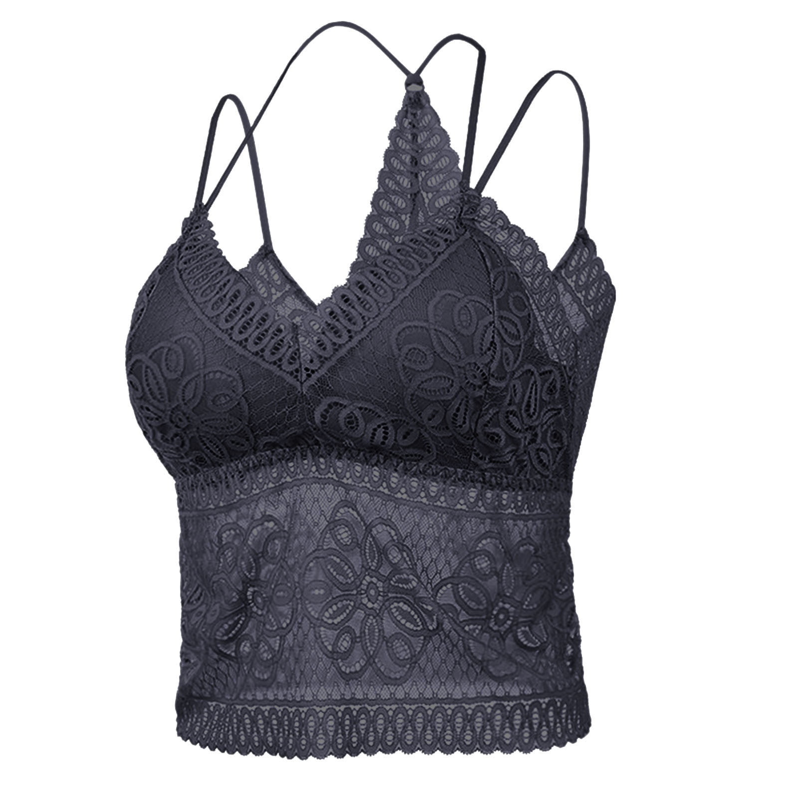 Aobny Comfy Bras for Women's Longline Black Lace Underwear Nylon ...
