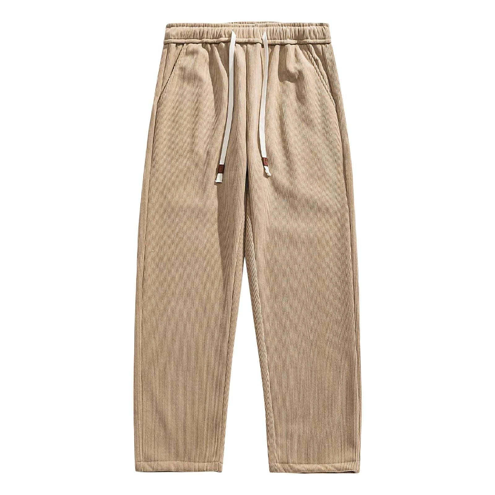Aobny Cotton Men Pants Khaki Open Bottom Big & Tall Sweatpants Joggers ...