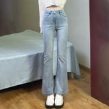 Aobny Cute Womans Jeans Denim Blue Jeans Flare-Leg Ankle Girlfriend ...