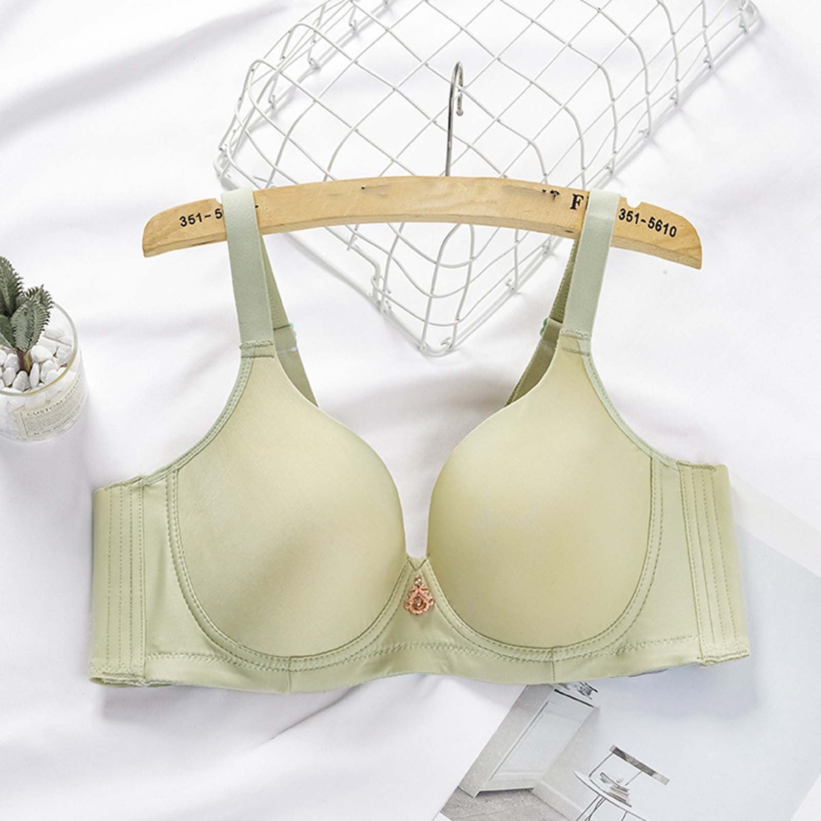 Aobny Everyday Bras for Woman Green Nylon Push Up Bras Seamless ...