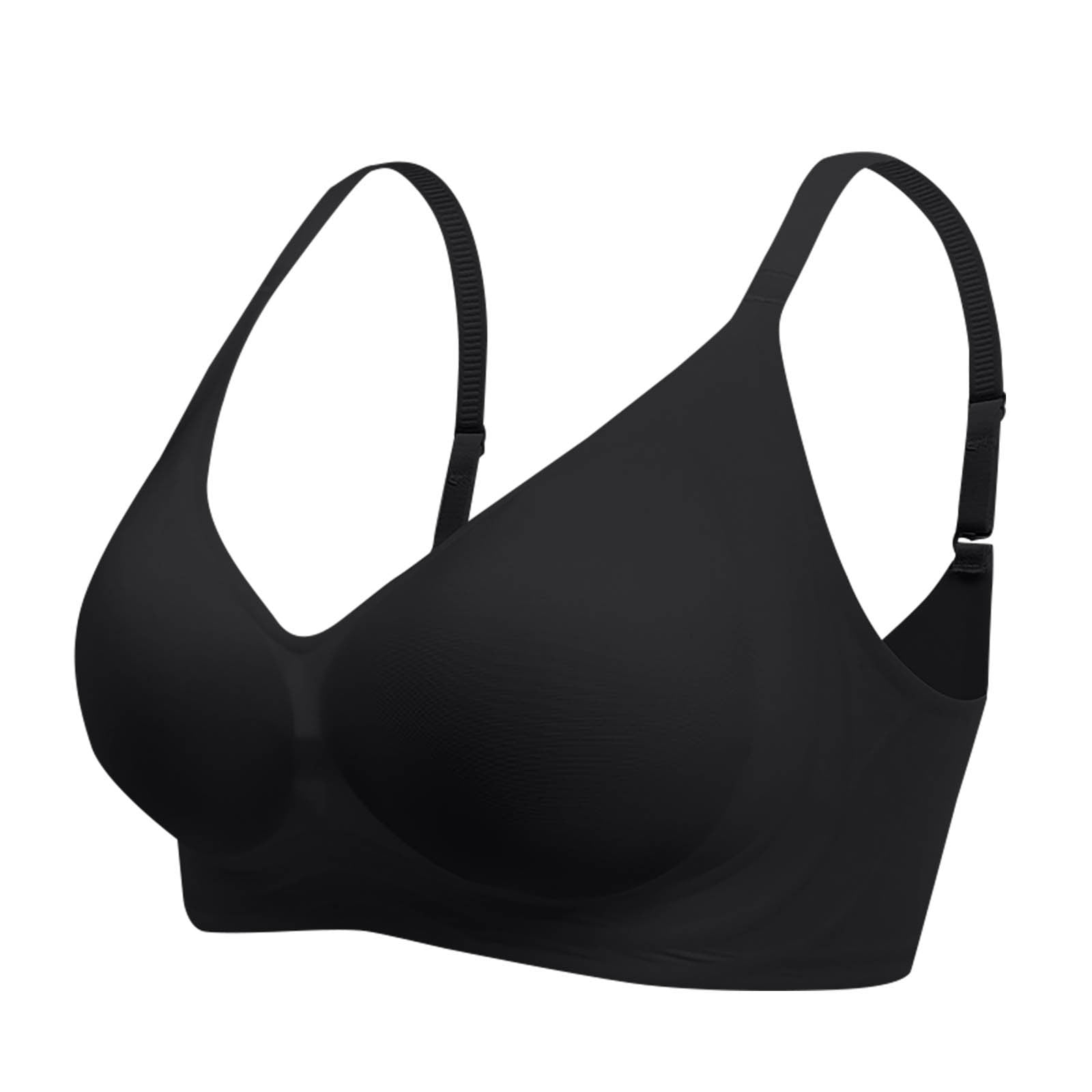 Aobny Fancy Womans Bras Nylon No Underwire Black Bras T-Shirt Solid ...