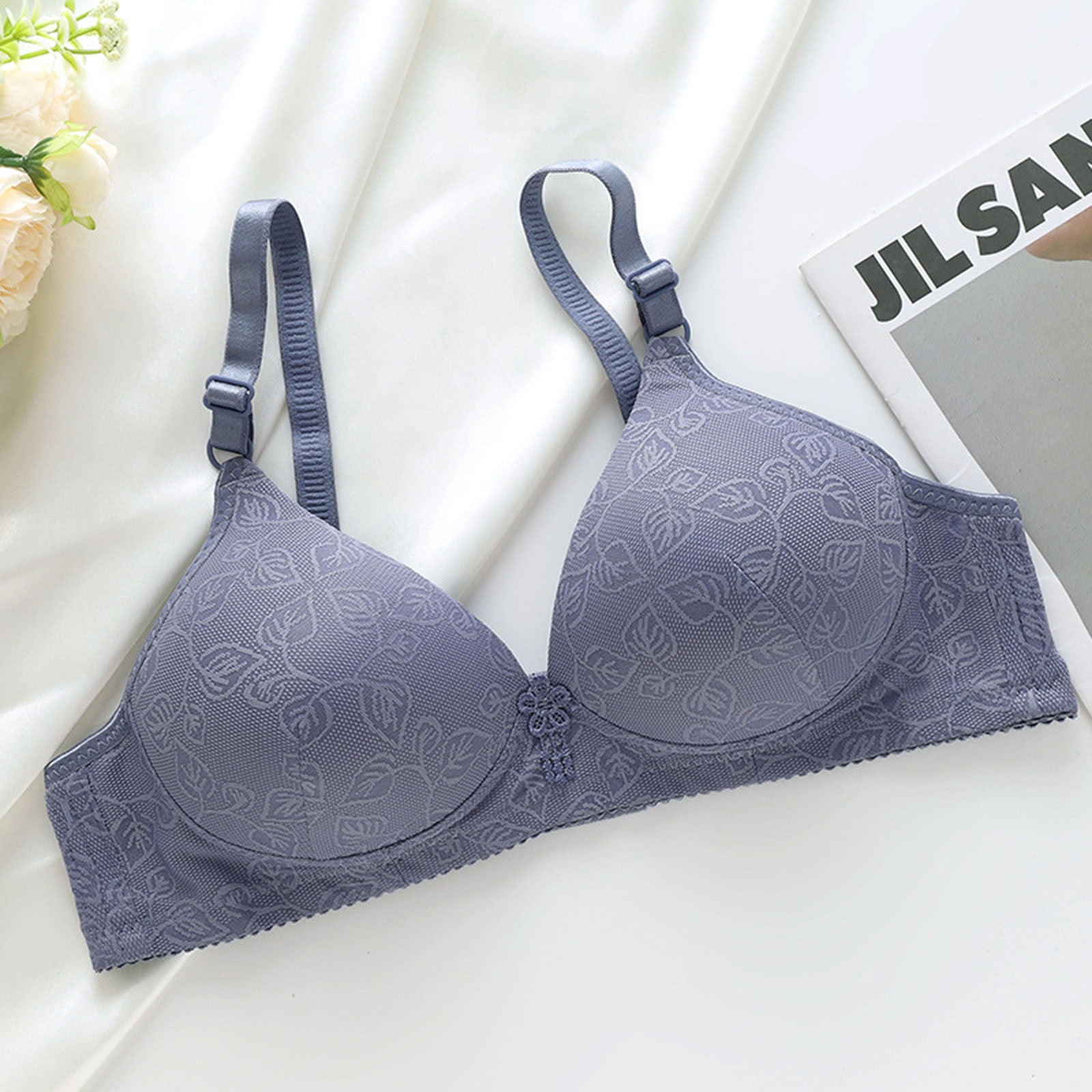 Aobny Fancy Women's Bras Blue Lift Nylon Bras Balconette Full Coverage ...