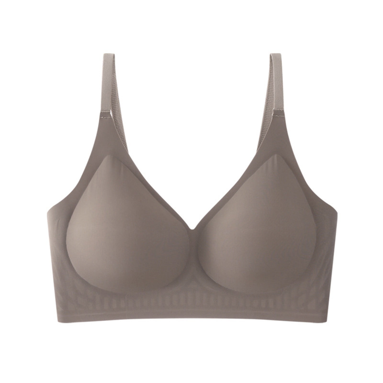 Aobny Fashion Bras for Women's Nylon Brown No Wire Brassieres Solid T ...