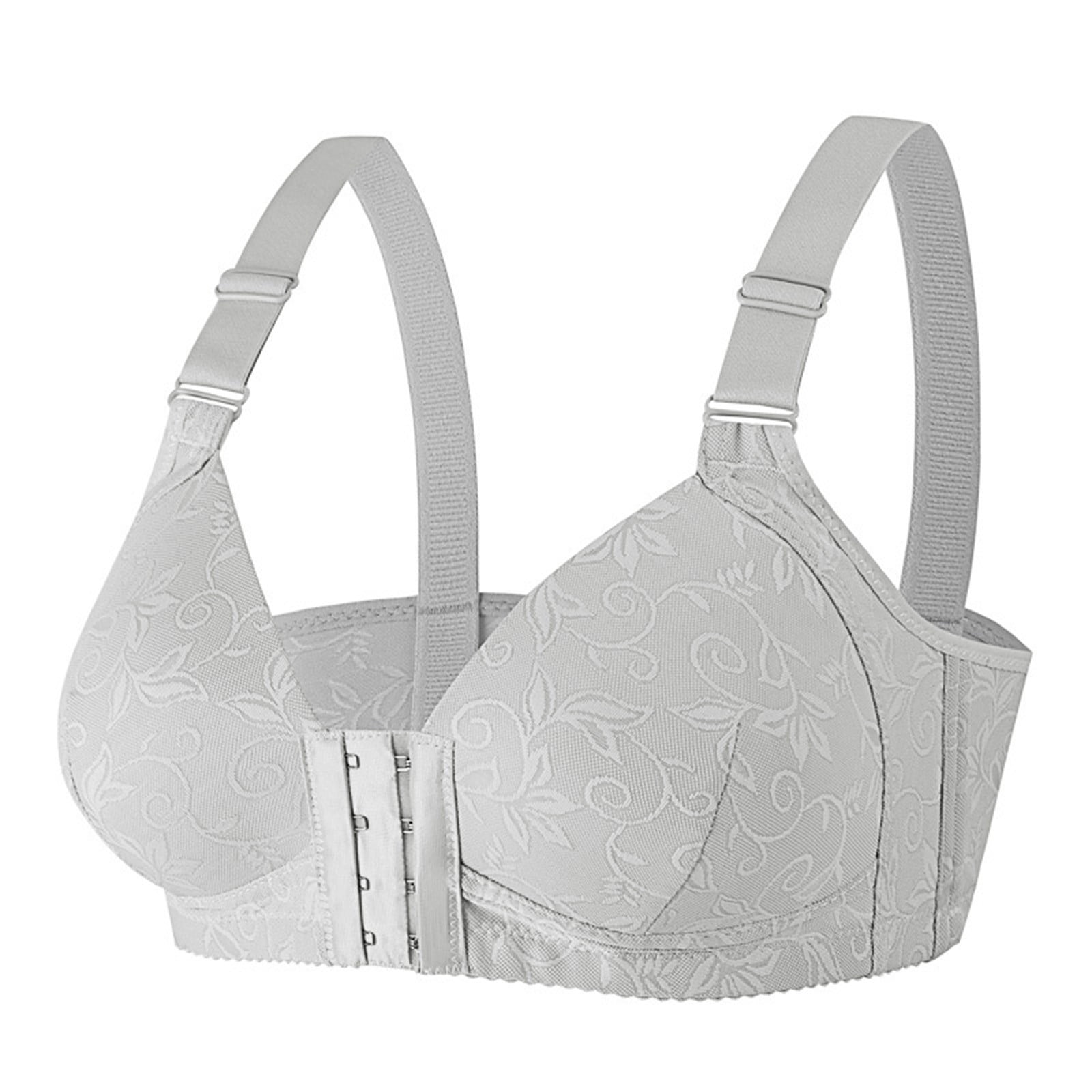 Aobny Front Closure Women Bras Gray Women's Plus Bralette Nylon L-4XL ...