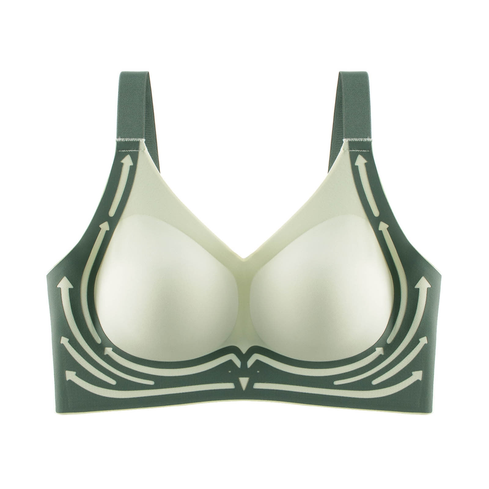 Aobny Green 2025 Bras for Women's High-Impact Nylon Bras Solid Sport ...