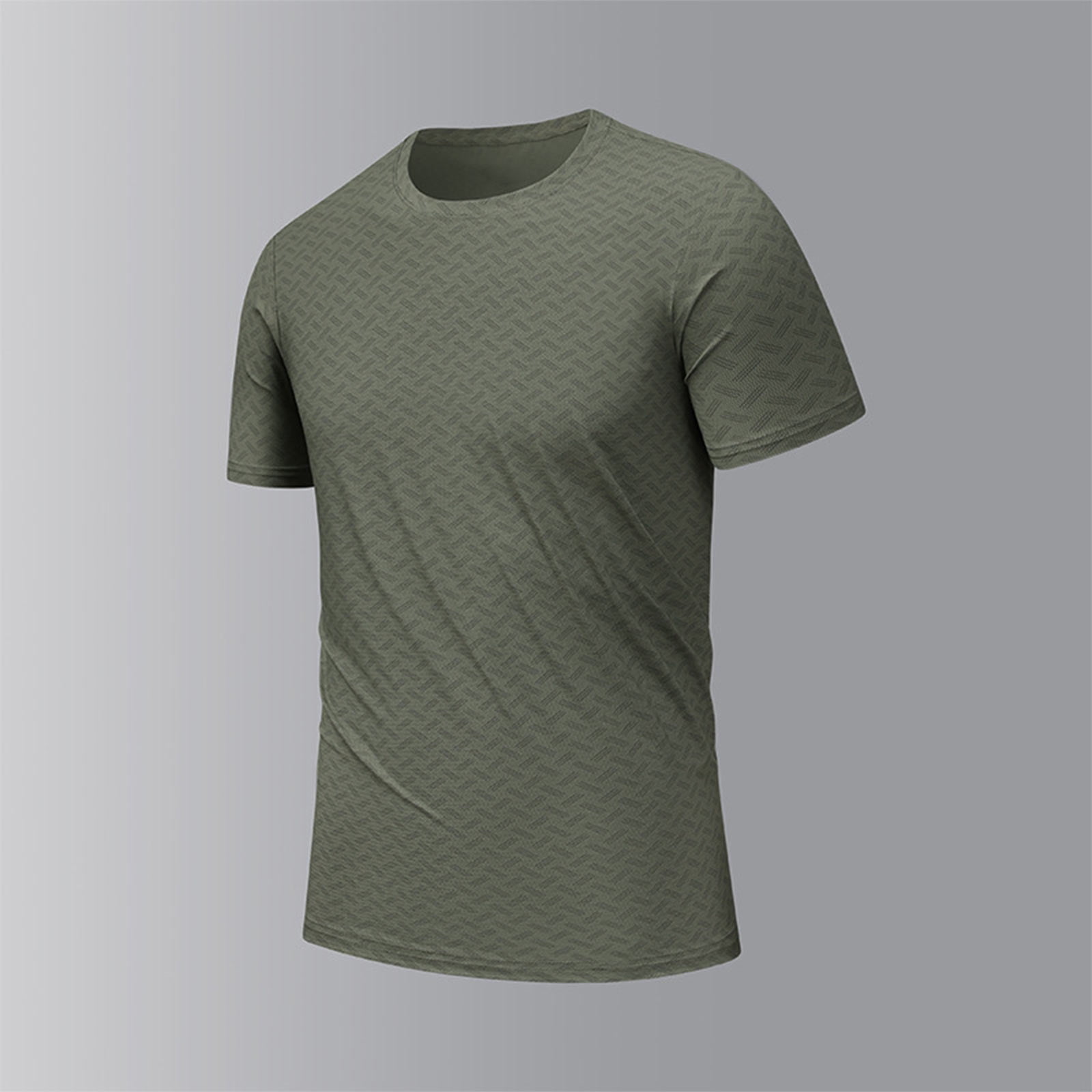 Aobny Gym Shirts Men Oversized Green Workout Short Sleeve Shirt Muscle ...