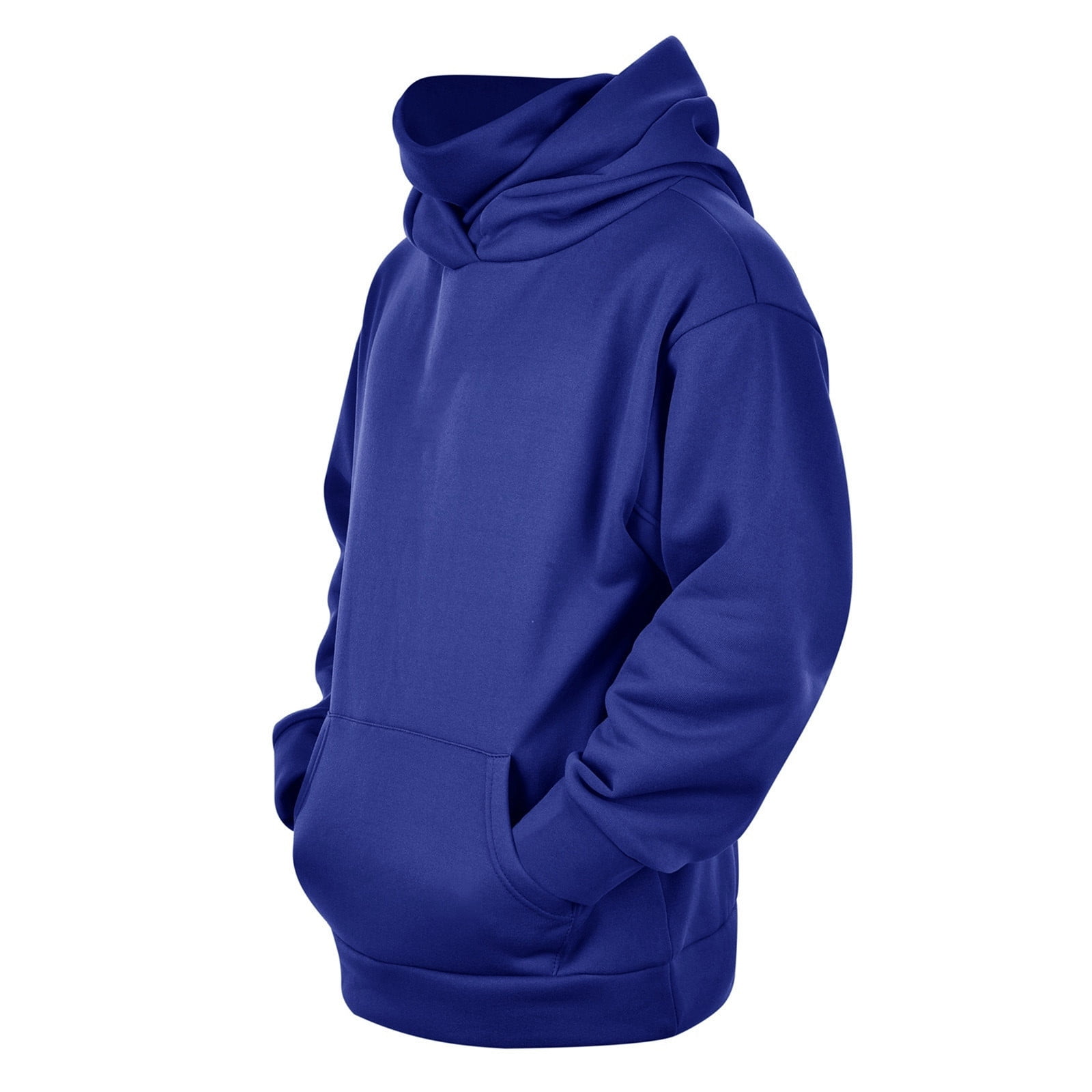 Aobny Hooded Funny Shirts for Men Plain Blue Hoodie Long Hoodie Shirt ...