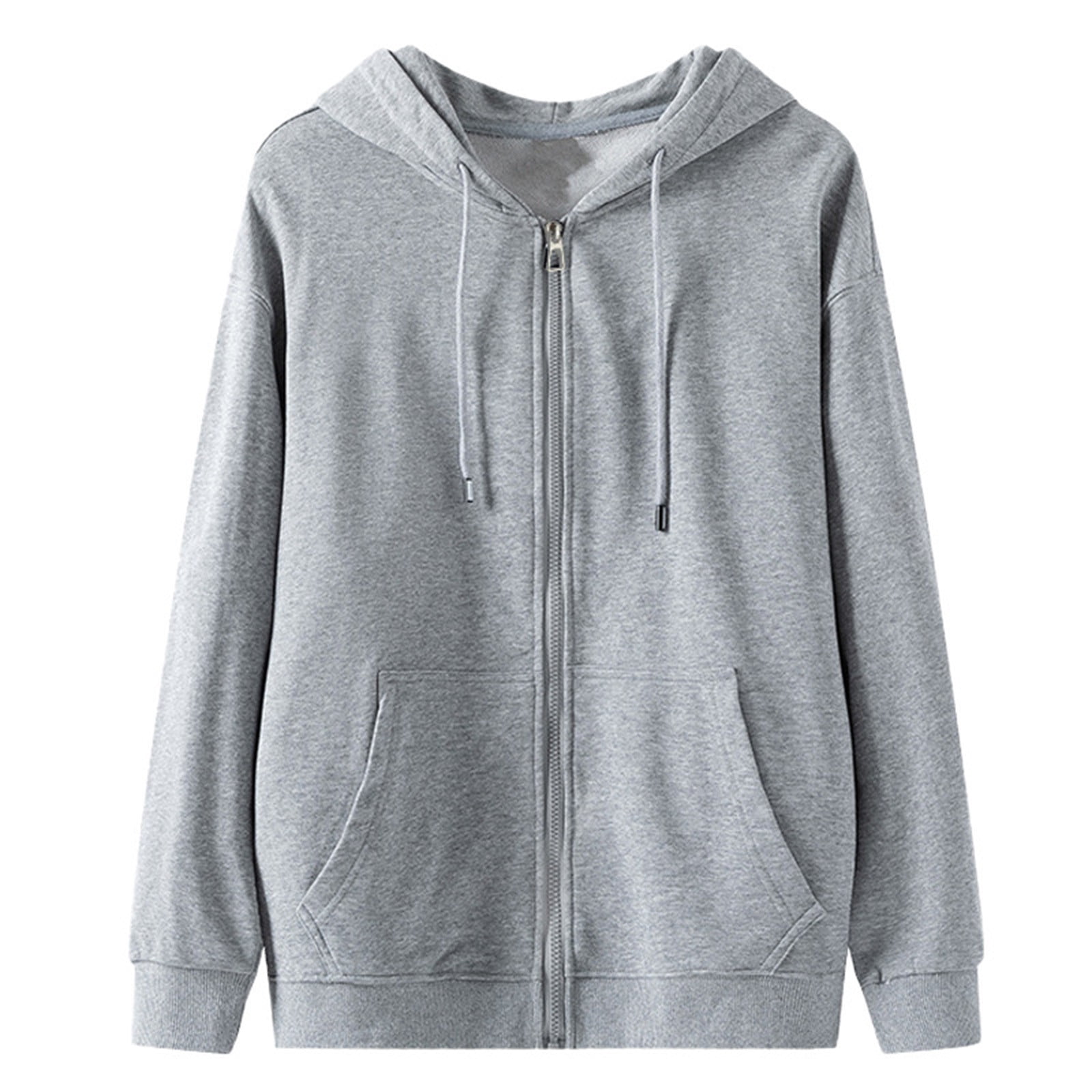 Aobny Hooded Polo Hoodie Jacket Gray Full Zip Hoodie Men Golf Shirts,XL ...