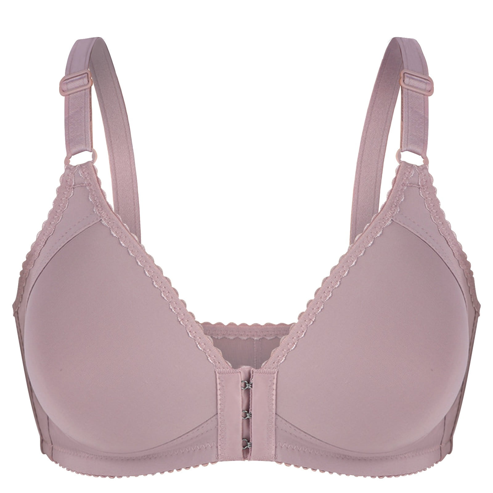 Aobny Lace Comfort Women's Bras Front Closure Purple Bras Solid Full ...