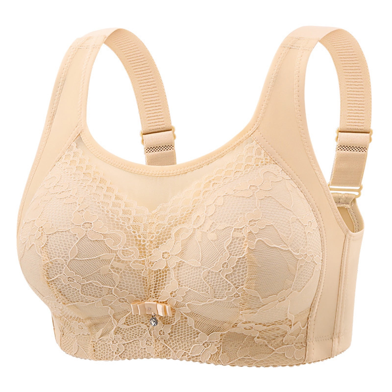 Aobny Mesh Confidence Bras for Women's Lace Beige Bras Lift Bralette ...