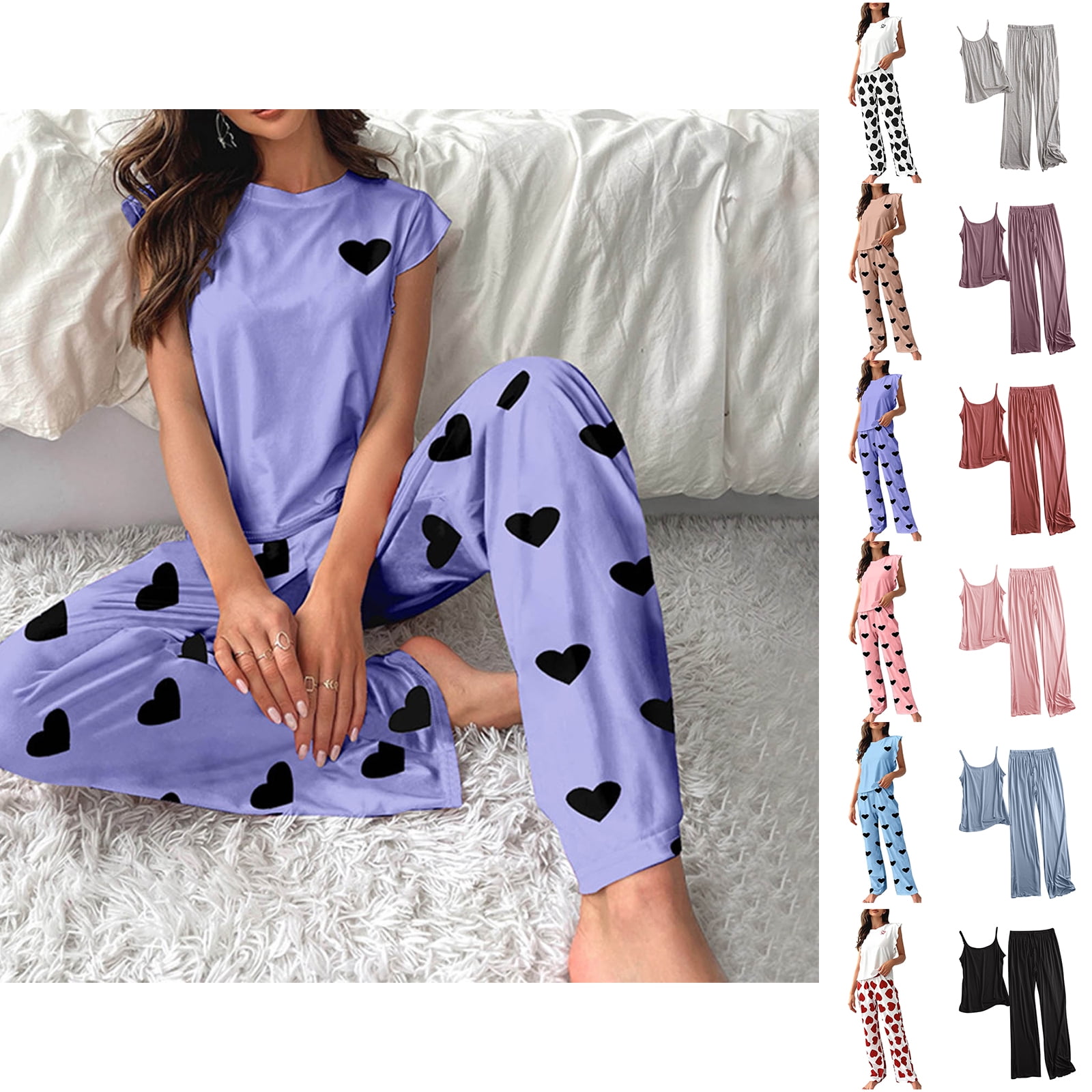 Aobny Modal Cooling Pajamas for Women Plus Size Plain Pjs Sets ...